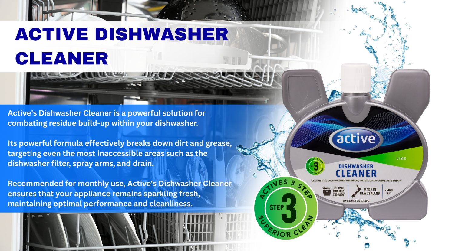 ACTIVE DISHWAHER CLEANER – Active Dishwashing